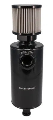 1L ROUND CATCH CAN WITH AN-12 ORB PORT AND EXT BREATHER – Autoignite NZ